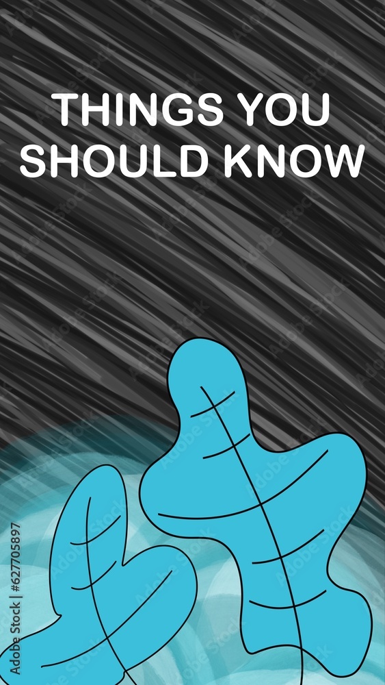 Things You Should Know Dark Lines Turquoise Leaves Circles Text ...