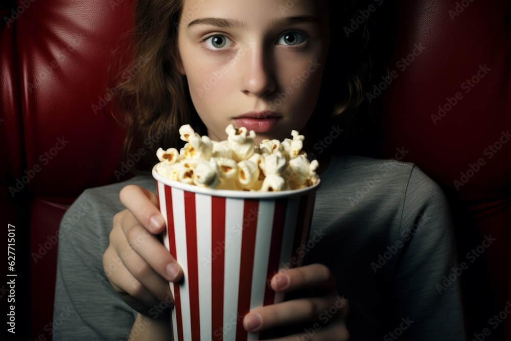 Serious scared Caucasian European teenager girl female pupil schoolgirl ...