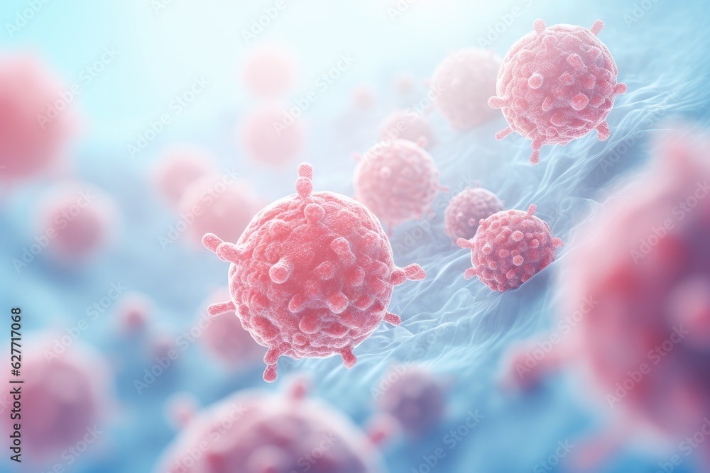 Molecular structure of cancer cells under microscope, realistic macro ...