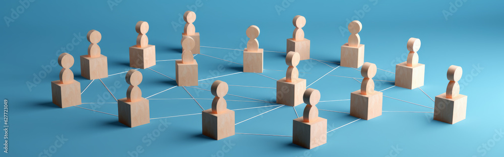 Connection, network, relation concept. human relation and network model ...