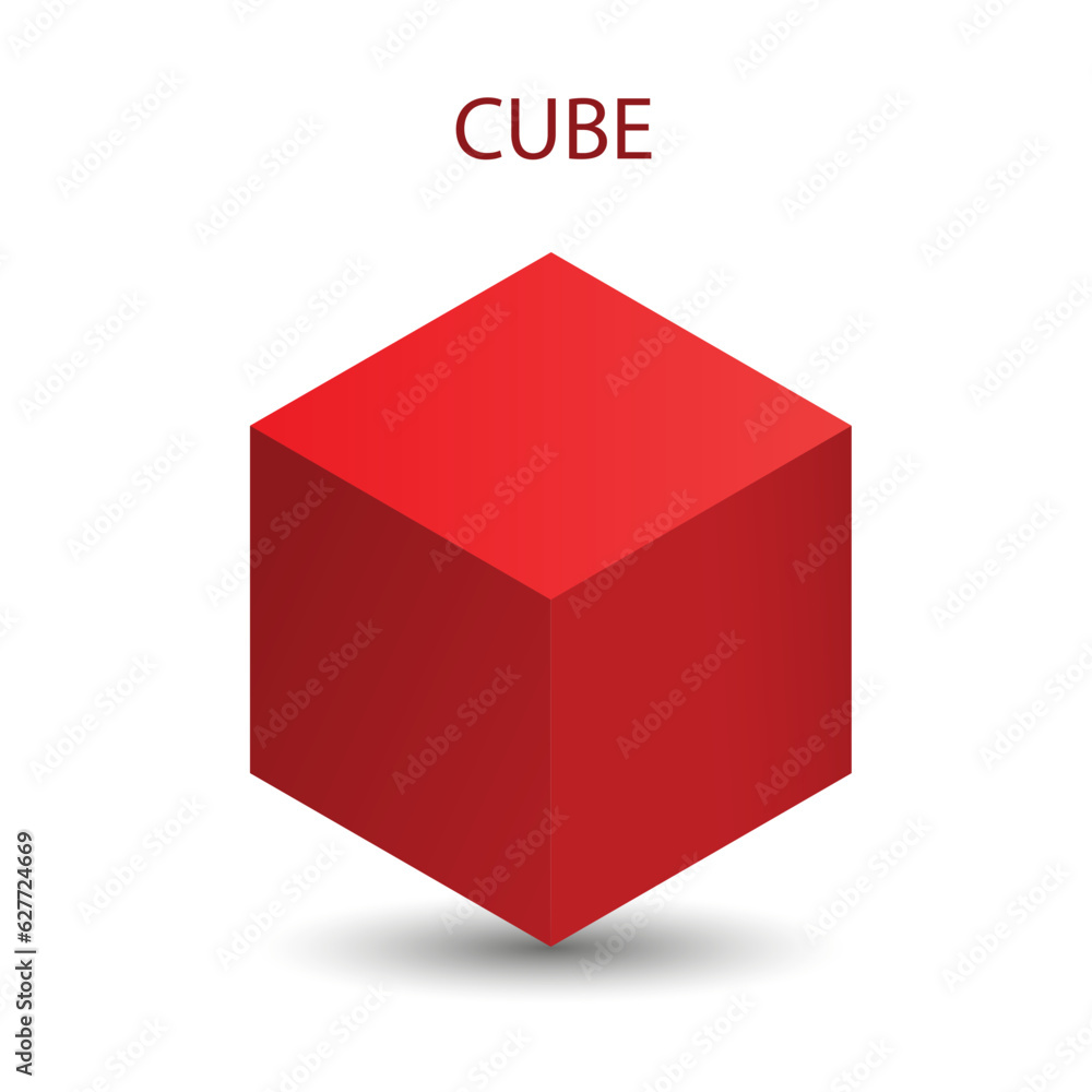 Vector cube with gradients for game, icon, packaging design or logo ...