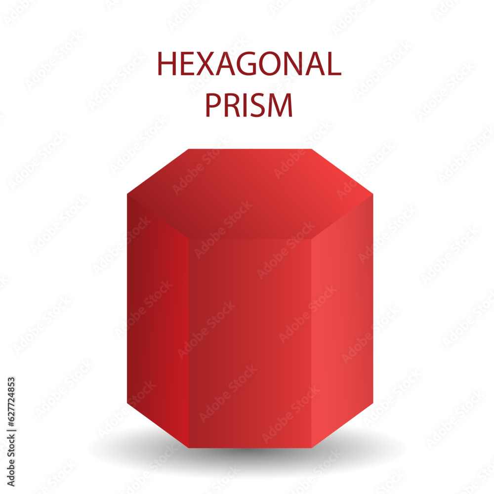 Vector hexagonal prism with gradients and shadow for game, icon ...