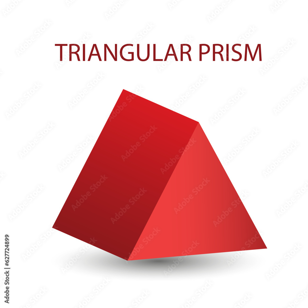 Vector triangular prism with gradients and shadow for game, icon ...