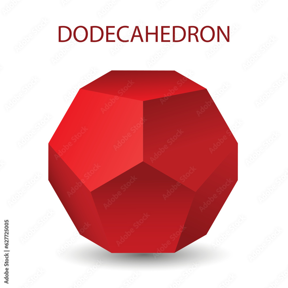 Dodecadron vector illustration isolated on white background with ...