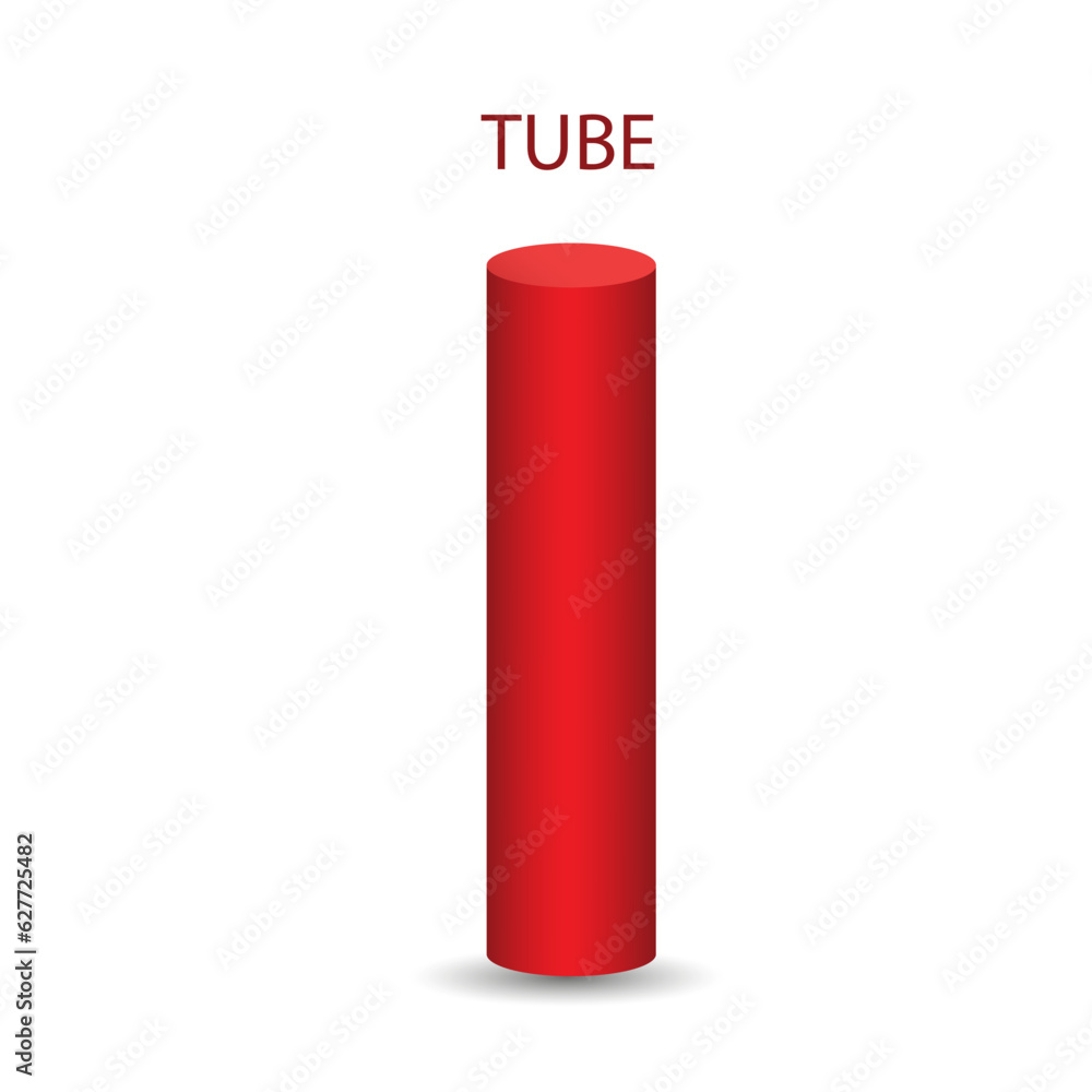 Vector tube with gradients and shadow for game, icon, package design ...