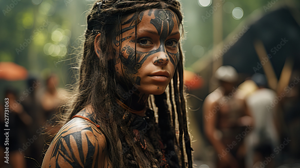 Ilustração do Stock: yanomami indigenous tribe in the amazon rainforest ...