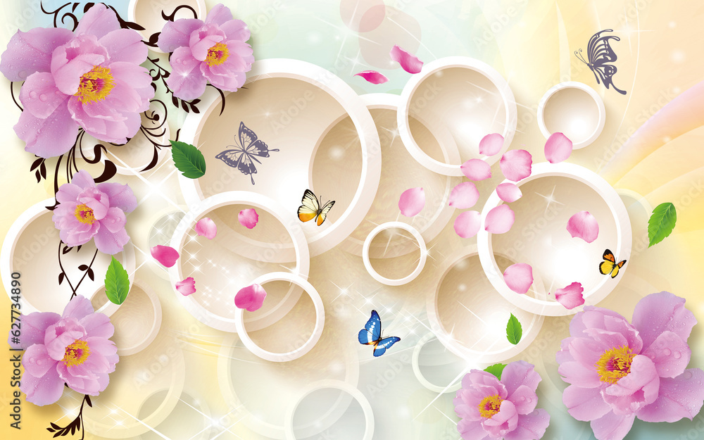 Romantic 3D Flower Wallpaper: A Beautiful Spring Background with White ...