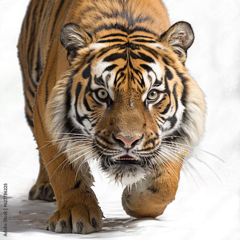 AI generated image of Ferocious tiger with bared fangs.PNG Stock ...