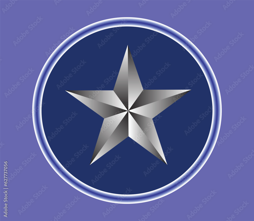 Silver star shape isolated on violet background, Silver star icon ...