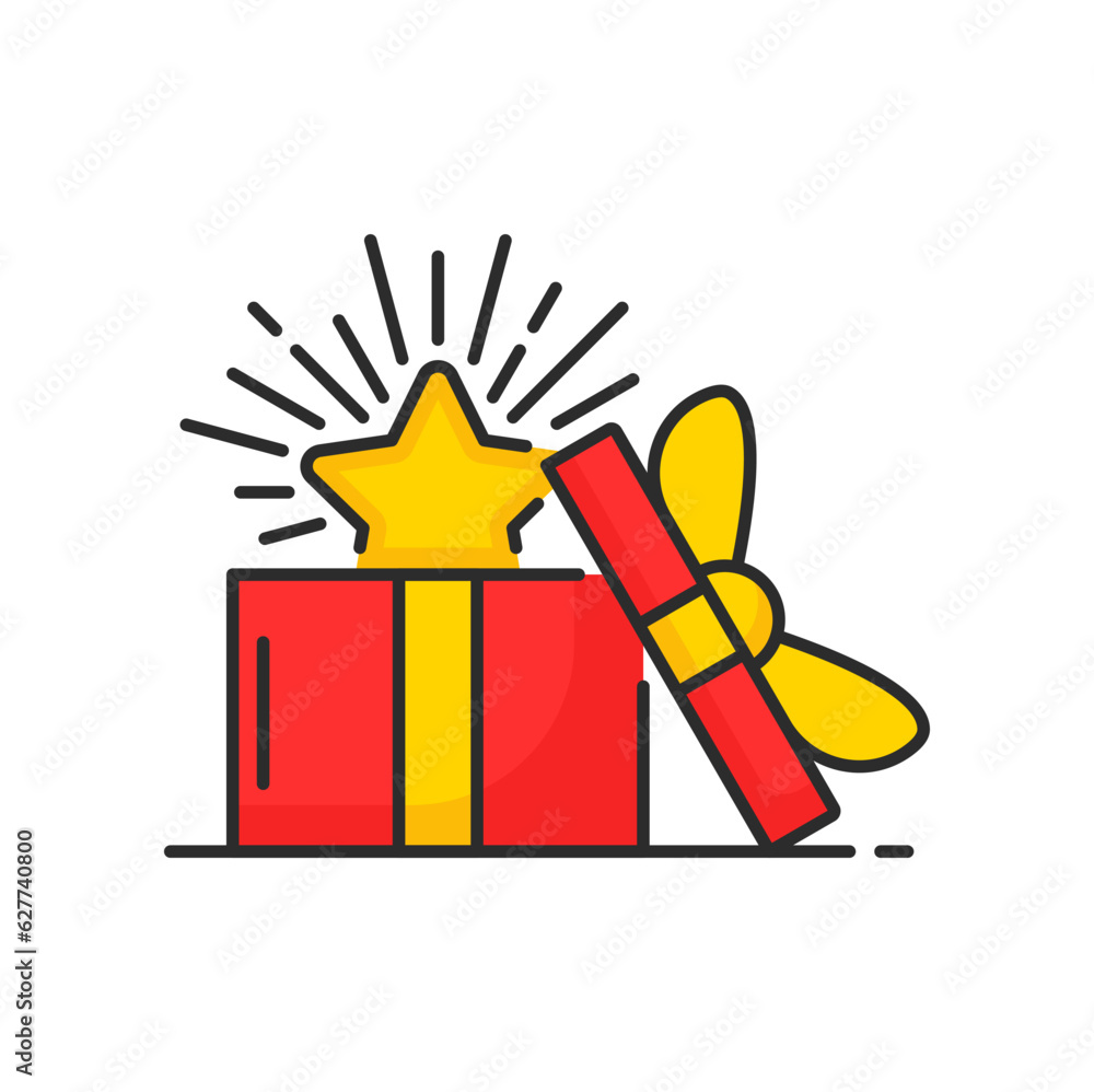 Gift box icon of special bonus points, customer loyalty reward or ...
