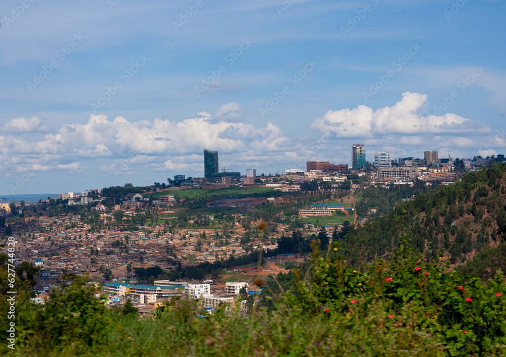 City neighbourhood in the hills, Kigali Province, Kigali, Rwanda Stock ...