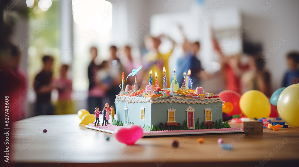 birthday cake with candles, birthday party for children, children ...