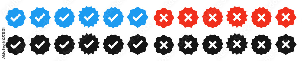 verified and unverified icons.Verified badge profile and unverified ...
