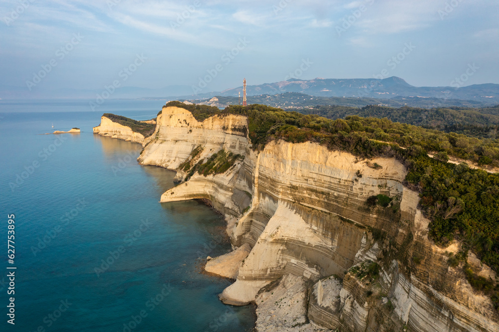 Beautiful view of Cape Drastis in the island of Corfu in Greece. Cape ...