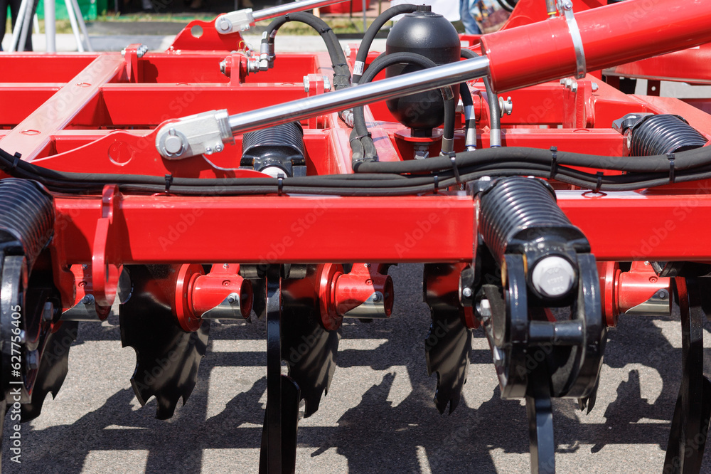 Hydraulic mechanisms of agricultural machinery and equipment. Stock ...