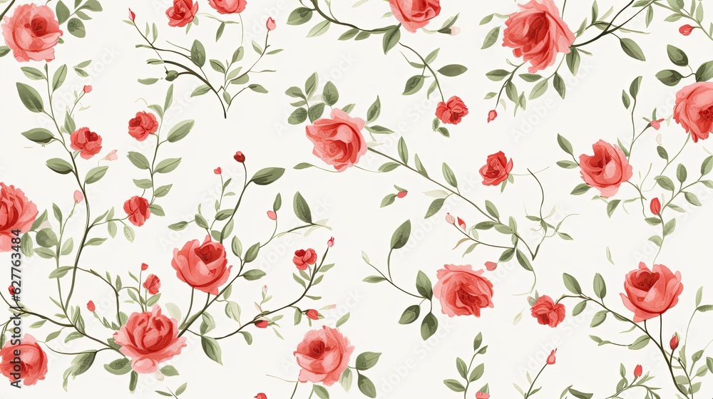 Abstract red roses flowers background. Floral design backdrop. AI ...