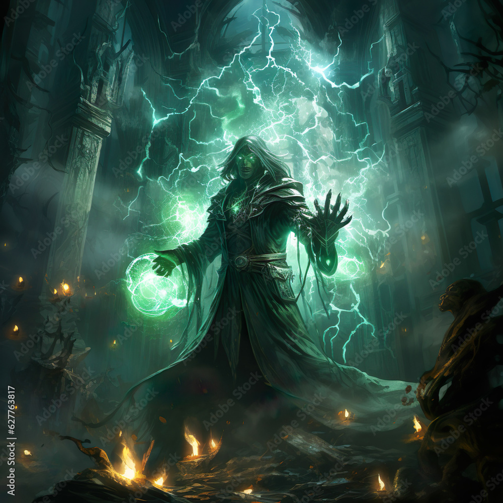 High Fantasy Character: An epic portrait of an evil warlock demonic ...