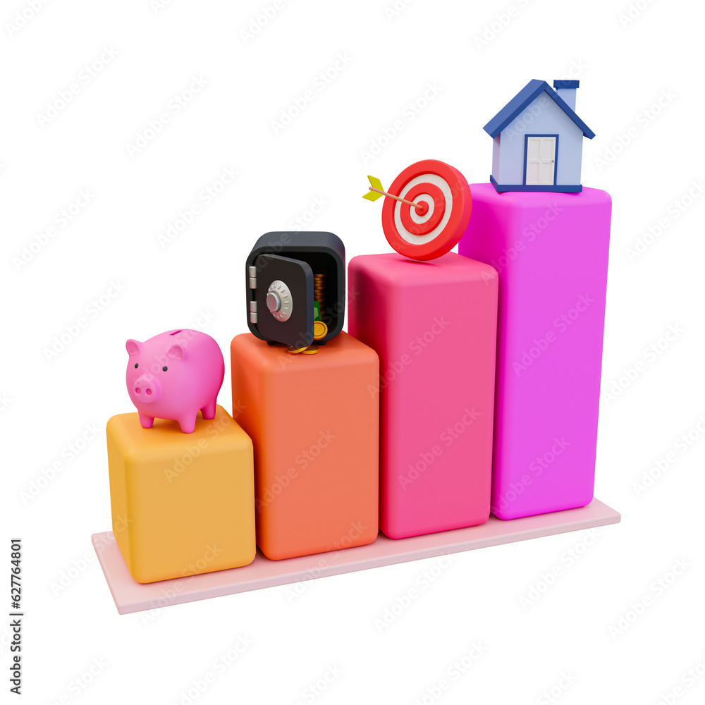 3d minimal target achievement concept. mission completion. goal ...