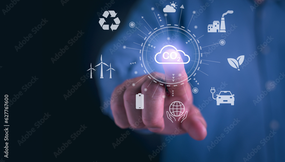 Concept of Reduce greenhouse gas emission for climate change and ...
