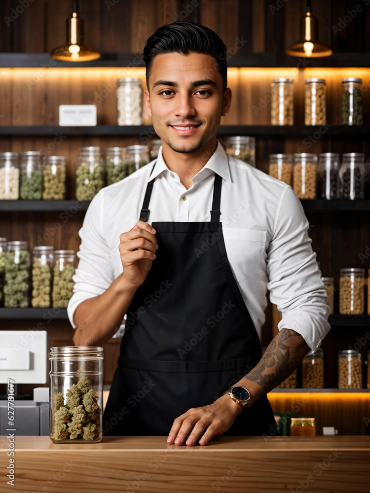 CSC. Budtender in a Cannabis Social Club. Coffeeshop. Cannabis ...