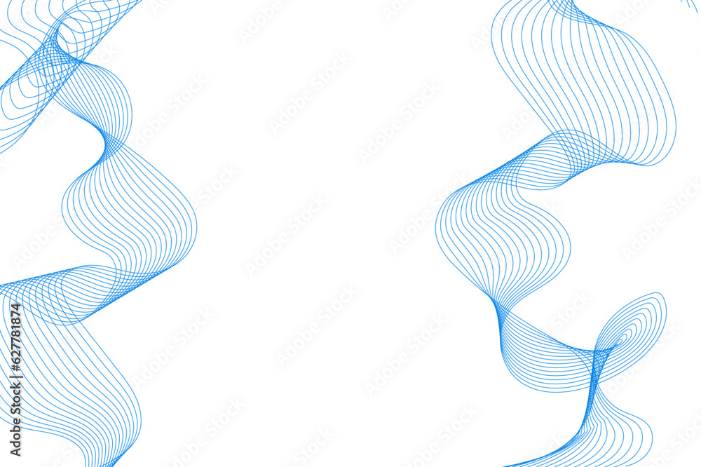 Abstract blue blend wave lines on transparent background. Modern blue ...