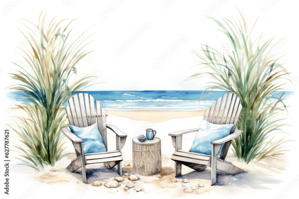 Destin Florida clip art watercolor illustration Stock Illustration ...