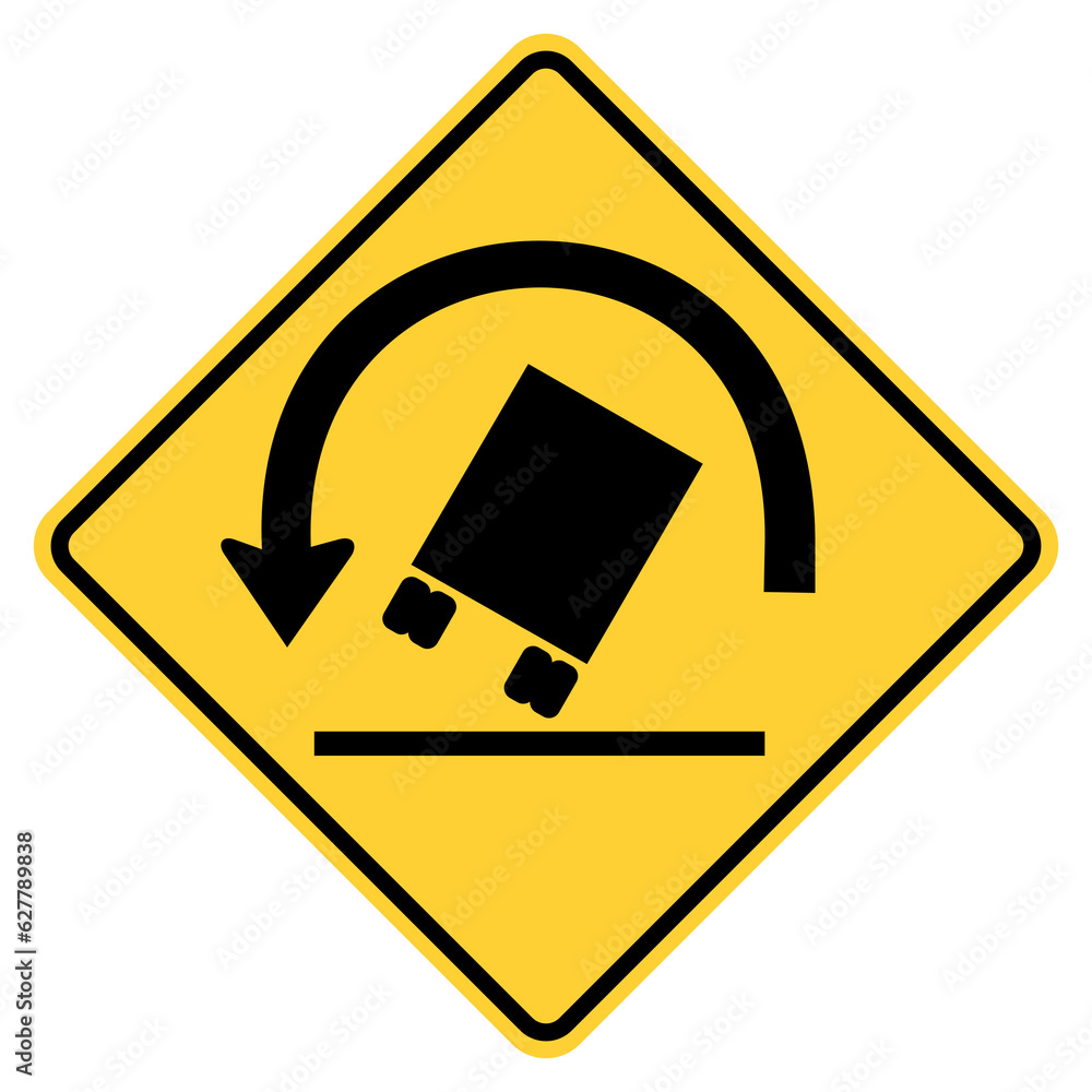 Transparent PNG format Vector graphic of a usa truck rollover warning ...