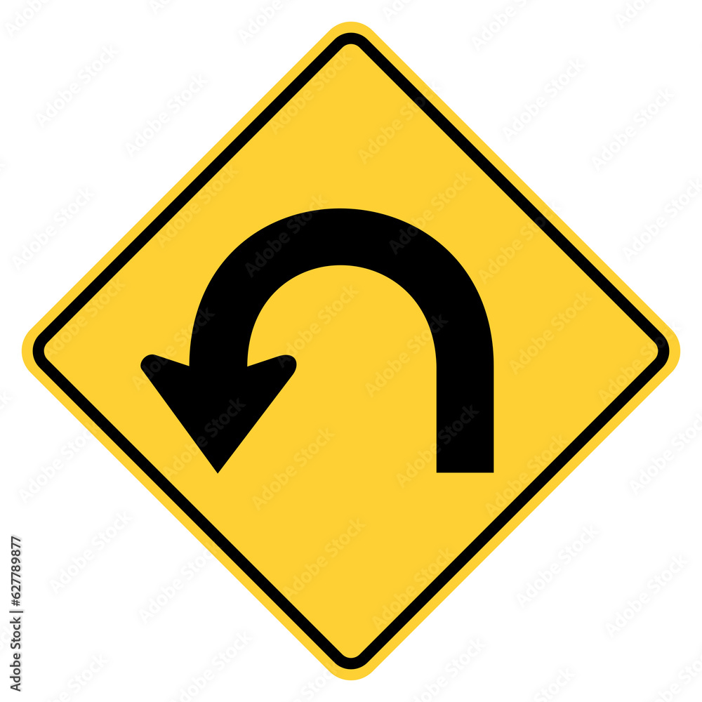 Transparent PNG format Vector graphic of a usa turn around road highway ...