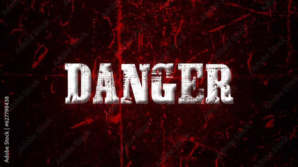 3D Neon Danger Sign Loop: A Haunting Visual Warning in Motion - Danger ...