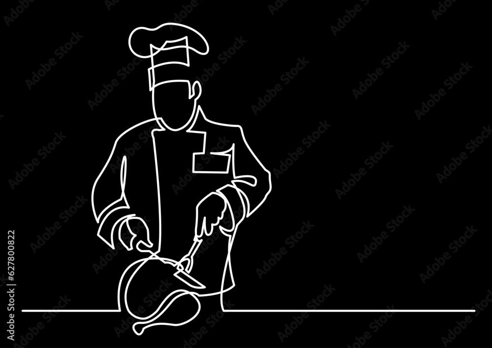 continuous line drawing vector illustration with FULLY EDITABLE STROKE ...