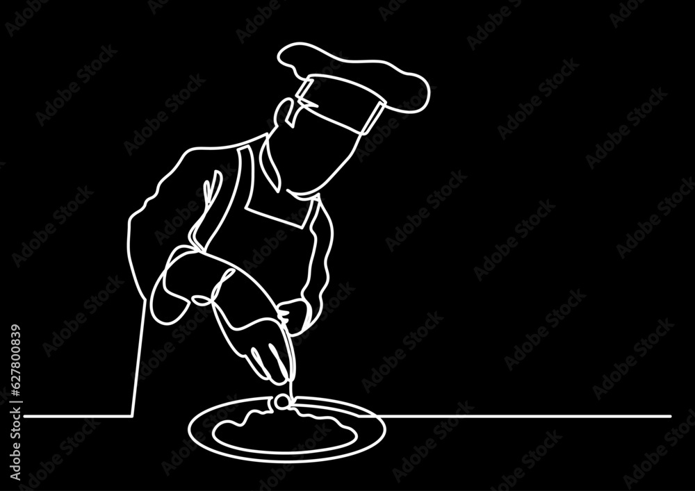 continuous line drawing vector illustration with FULLY EDITABLE STROKE ...