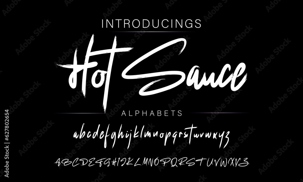 Hot Sauce signature Font Calligraphy Logotype Script Brush Font Type Font lettering handwritten ...