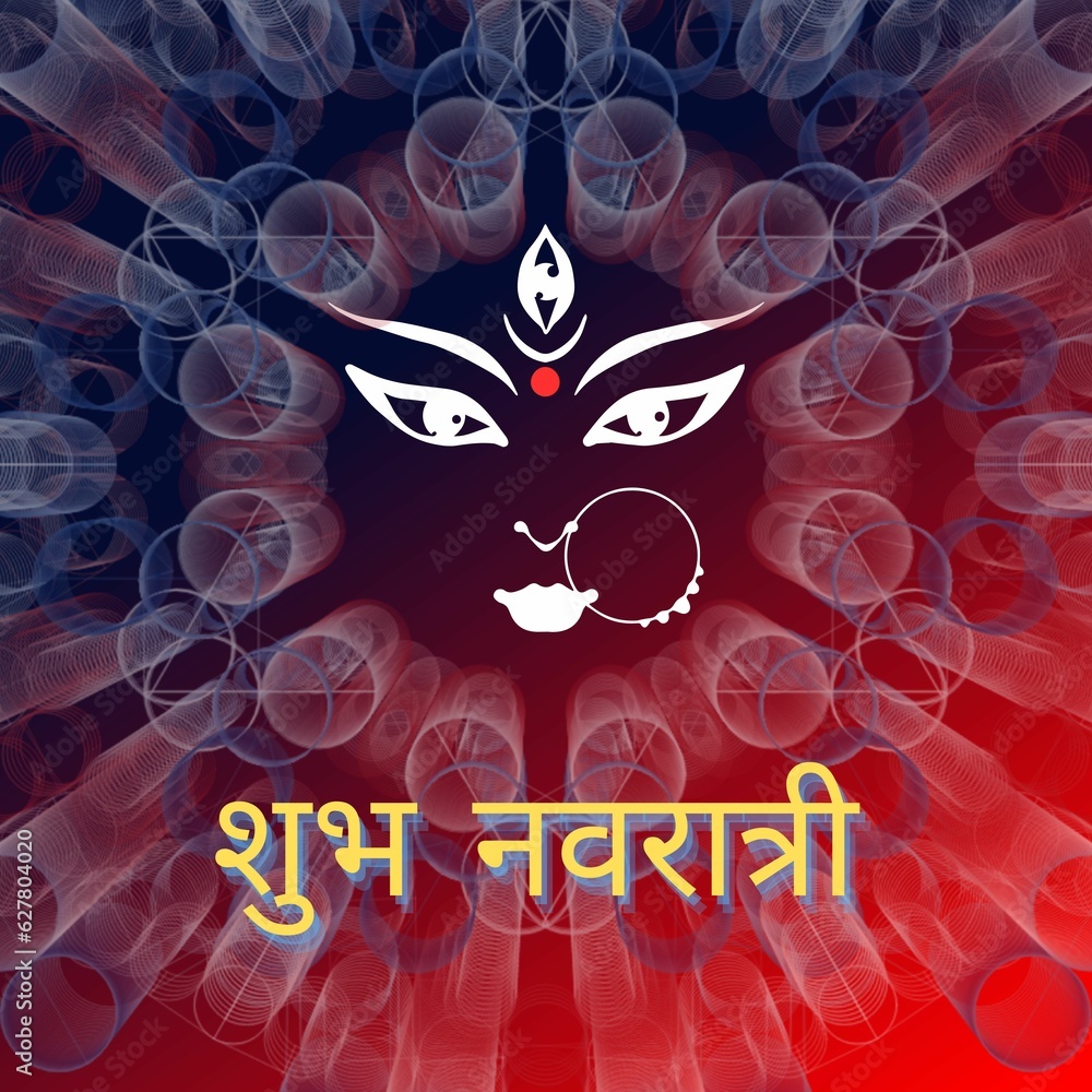 Shubh navratri greetings template for navratri utsav. Hindi text over ...