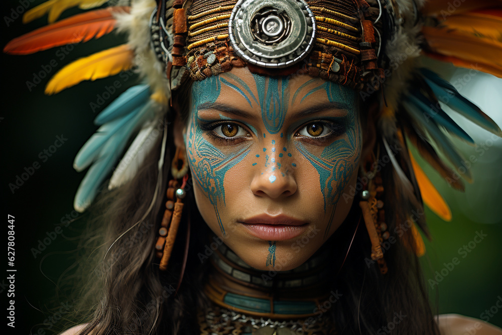 Amazonian tribal woman made with AI generative technology Stock Photo ...