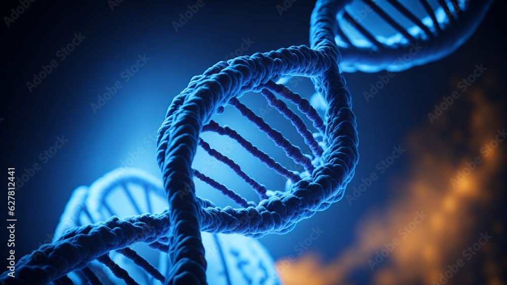DNA structure photo of human cell biology, dna strands, molecular ...