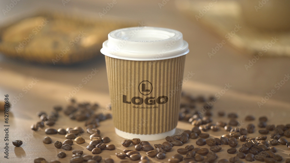 Coffee to Go Logo Mockup Opener Stock Template | Adobe Stock