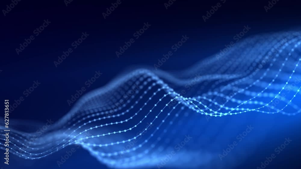 Futuristic wave of smooth lines.Wire network technologies.Cyber ...