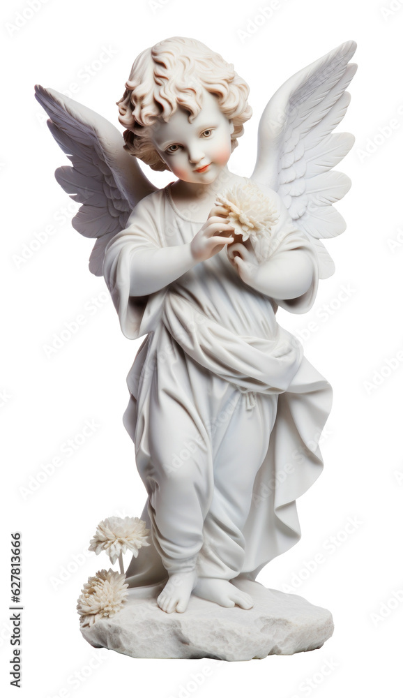 Angel Baby Statue Isolated on Transparent Background Stock Illustration ...