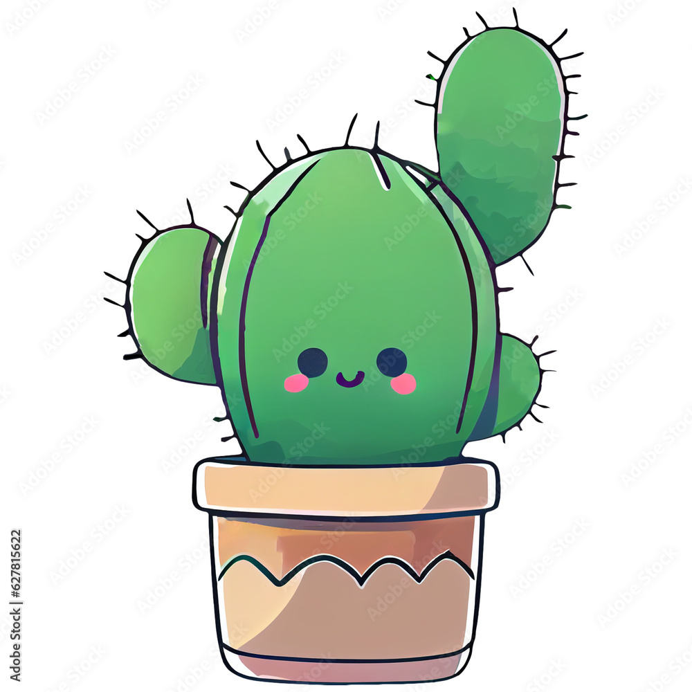 Cute Kawaii Cactus Clipart - PNG format with transparent background ...