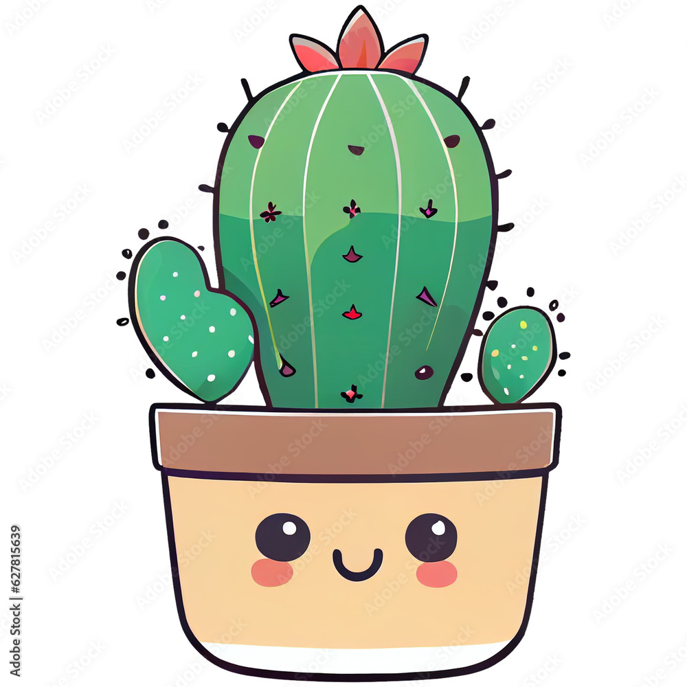 Cute Kawaii Cactus Clipart - PNG format with transparent background ...