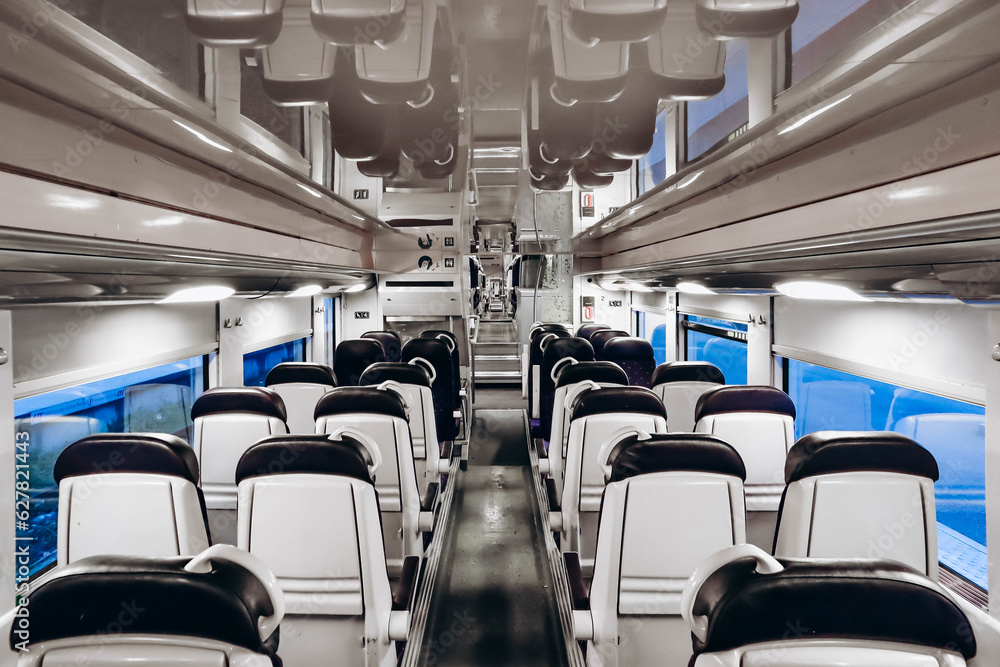 Foto de Nice, France - 23 July 2023: Inside the SNCF train, type TER ...