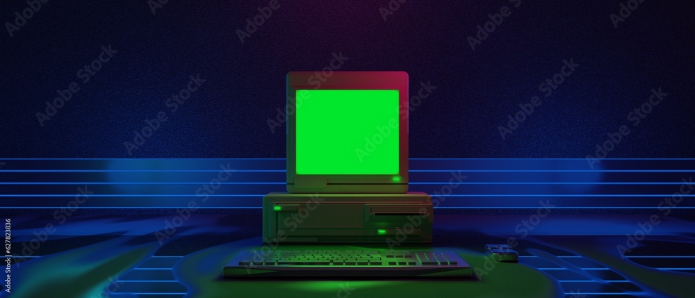 3d illustration rendering tv screen monitor of technology futuristic ...