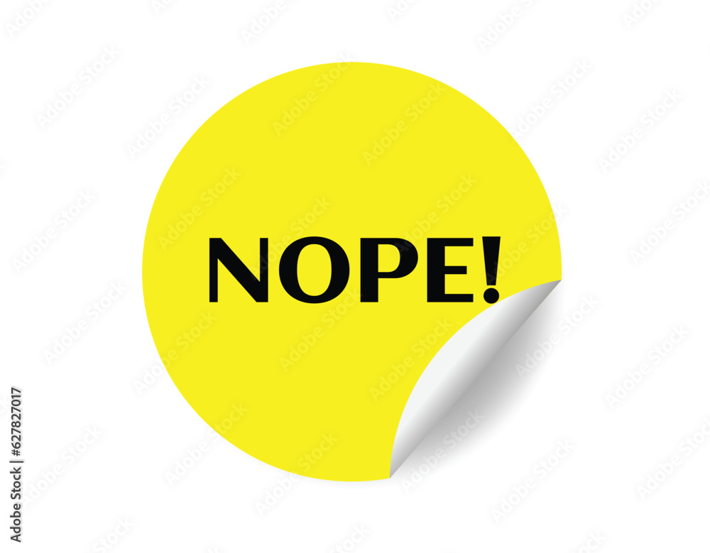 Nope round sticker sign. Nope circle sticker banner, badge symbol ...