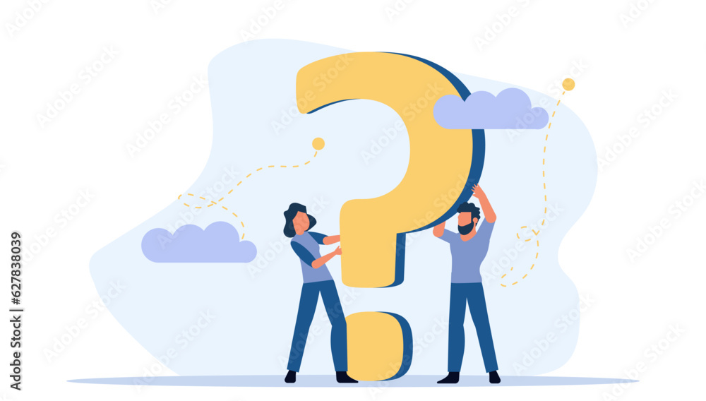 Person people question mark answer vector illustration concept action ...