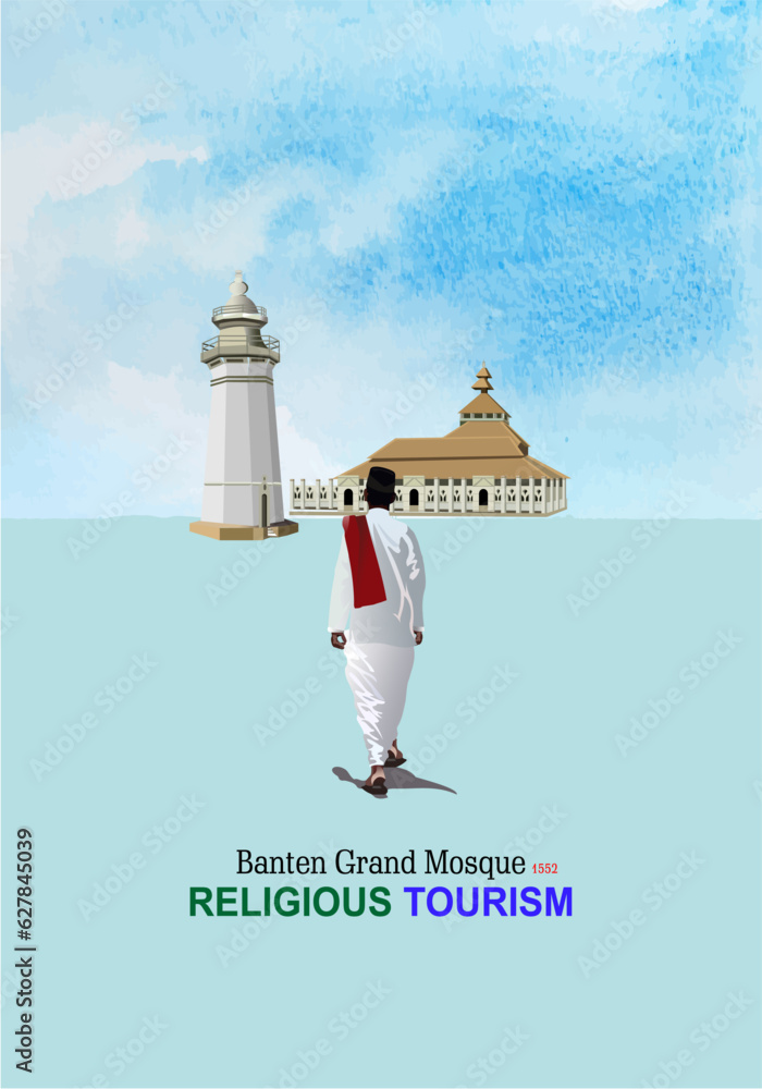 Vector: Banten Grand Mosque, Serang, Indonesia, Stock Vector | Adobe Stock