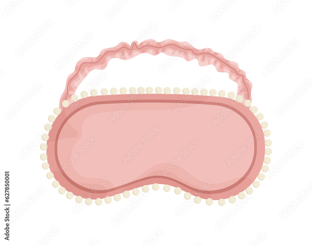 Cute pink sleep mask sticker concept. Pajama and sleepwear. Comfort and ...