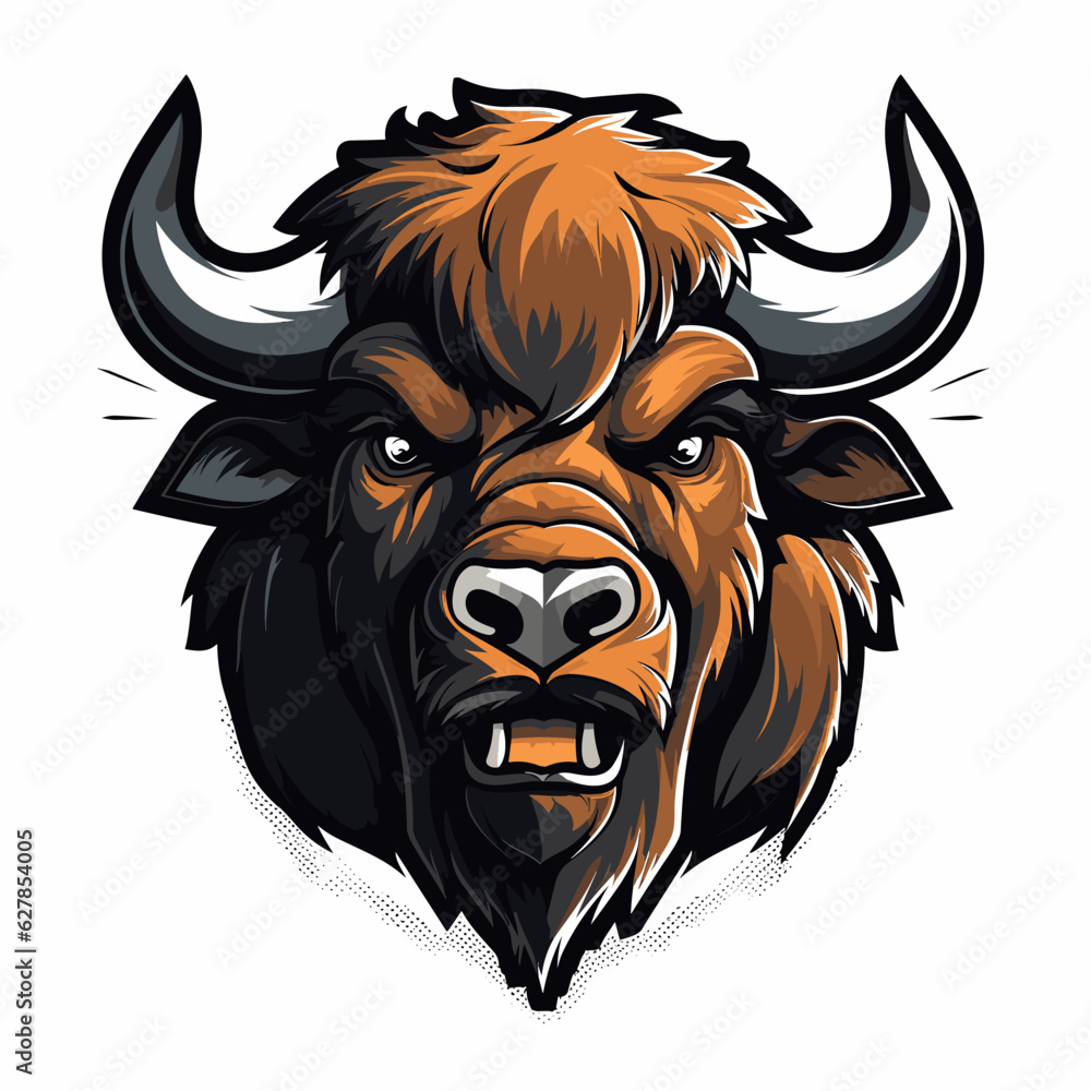 Vetor de Esport vector logo bison, bison icon, bison head, vector, bull ...