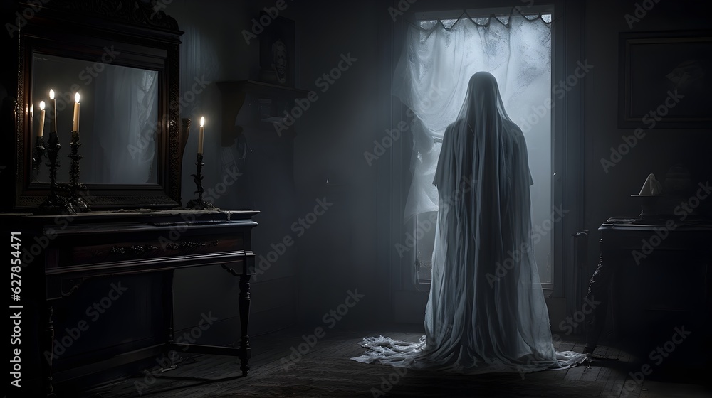 Ghost In Haunted Victorian Era House Stock Photo | Adobe Stock
