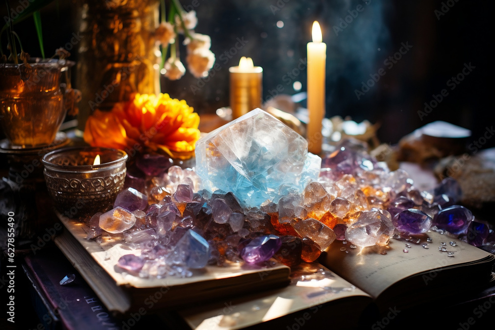 Sacred illumination: A radiant open bible casting divine light on a ...