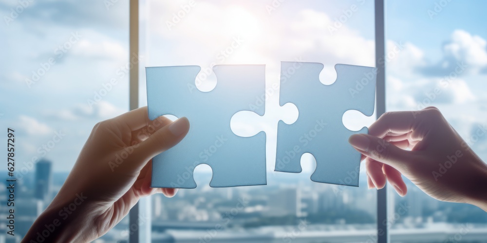 Teambuilding Jigsaw Puzzle, Diverse Corporate Office Workers Building ...